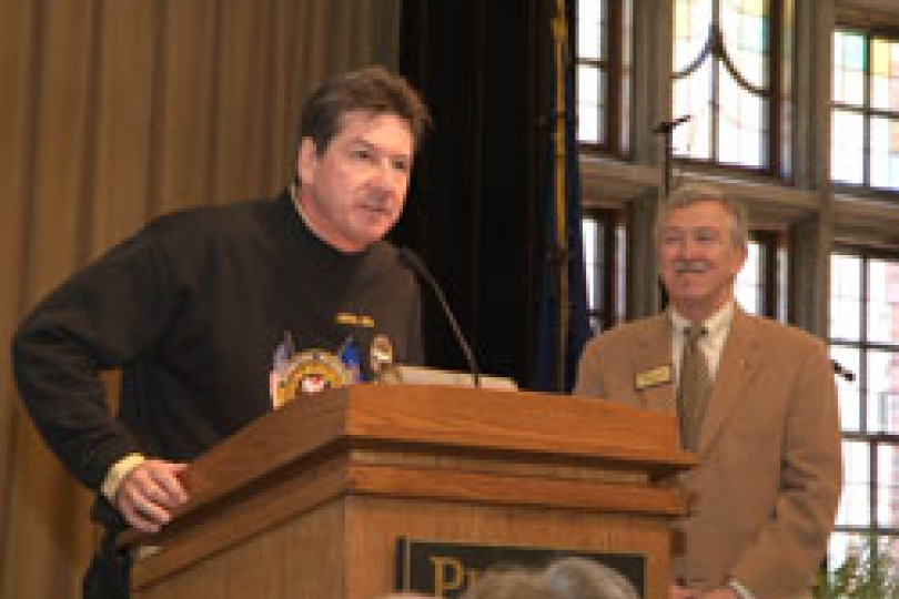 L-374 presents university president, new contractor with honorary ...