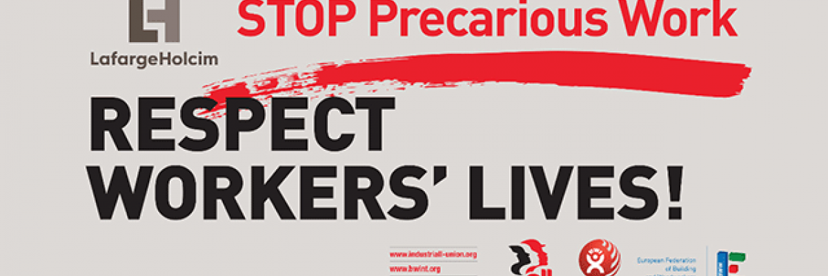 LafargeHolcim, STOP precarious work, respect workers’ lives ...